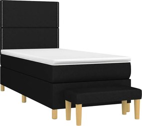 Box spring postel s matrací černá 100 x 200 cm textil 3137055