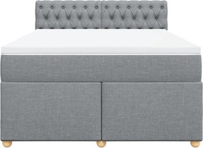 Box spring postel s matrací světle šedá 140 x 200 cm textil 3289010