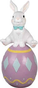 Veliká dekorace králík na fialovém vajíčku XL - 41*39*91 cm