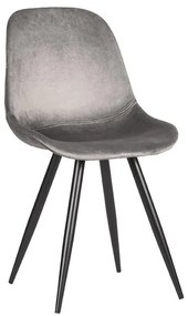 LABEL51 Sametová jídelní židle CAPRI šedá Color: Grey FF-45.031