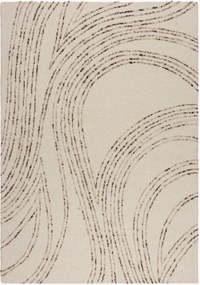 Ručně všívaný vlněný koberec se strukturovaným povrchem Abstract Swirl