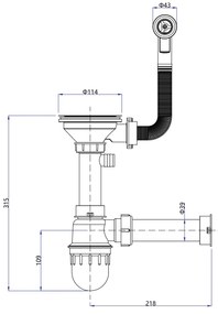Samona granitový vestavný dřez s odkapem 77 x 44 cm šedá 30874508