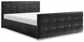 Manželská postel 160 cm Darrin (černá) (s roštem a úložným prostorem). 1046878