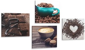 Set obrazů vůně dobré kávy Varianta: 4x 60x60