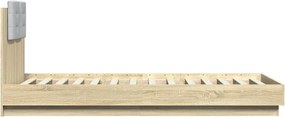 Rám postele s čelem a LED osvětlením dub sonoma 100 x 200 cm 3210026