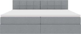 Postel s úložným prostorem a matrací Světle šedá 200 x 200 cm 3370530