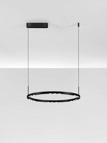 Matně černé hliníkové LED stmívatelné závěsné svítidlo ø 60 cm Lunette – Nova Luce