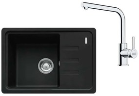 Franke - Kuchyňský set G266MČ, fragranitový dřez BSG 611-62 a baterie FS 3230.031, matná černá/chrom 114.0700.748
