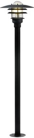 Černý zahradní sloupek Lønstrup 32 pro žárovku E27 116cm  - Nordlux