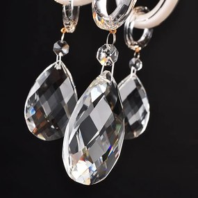 Toolight - Křišťálový závěsný lustr 8xE14 60W, stříbrná, OSW-04600