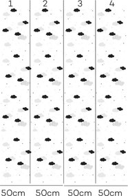 Tapeta mraky a modré hvězdy 280x50 cm