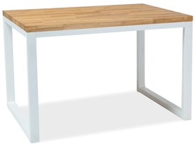 Jídelní stůl Loras II / Dubová dýha Provedení: Bílá - 77 x 90 x 180 cm