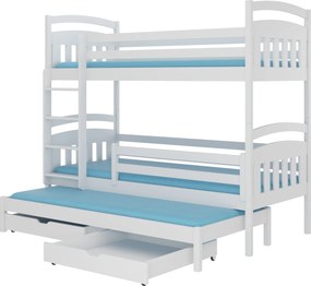ADRK Furniture Třípatrová postel pro tři osoby s matracemi ADLO 180x80