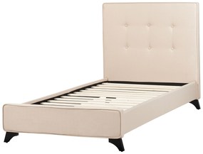 Čalouněná béžová  postel 90x200 cm AMBASSADOR Beliani