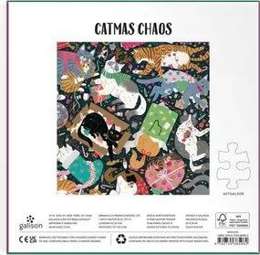 Galison Fóliové puzzle Vánoční kočky / 500 dílků / od 8 let