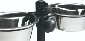 Beeztees Stojan na misky černý včetně nerezových misek 2x810ml