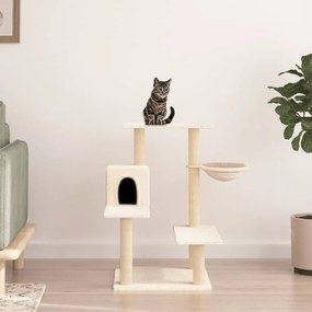 Škrabadlo pro kočky se sisalovými sloupky krémové 82,5 cm 172385