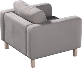 Potah na křeslo IKEA Karlstad, krátký barva šedá látka lesklé, sametová