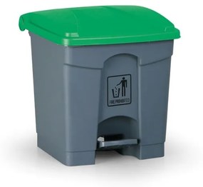 Nášlapný víceúčelový koš na odpadky, 30 L, 350 x 400 x 340 mm, zelená