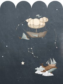 Nástěnná bordura do dětského pokojíčku - Mořský svět Počet panelů: 1