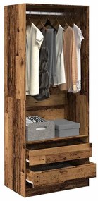 Šatní skříň old wood 80 x 50 x 200 cm kompozitní dřevo 3307754