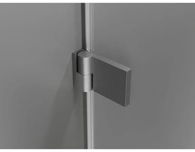 Mexen Lunar-B, pravostranný výklopný sprchový kout 75 x 70 cm, 8mm čiré sklo, pistolově šedý kartáčovaný - 832-075-070-66-00-P