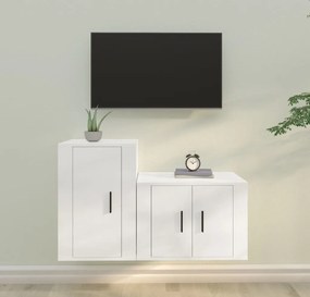 vidaXL 2dílný set TV skříněk kompozitní dřevo [3188449] Barva: Bílá