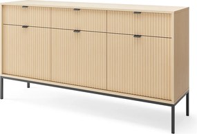 Komoda NOVA dc KSZ154 | se zásuvkami a policemi | 154 cm | dub vicenza/černá