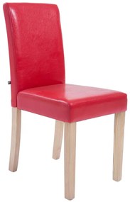 Jídelní židle Inn, nohy natura - Červená