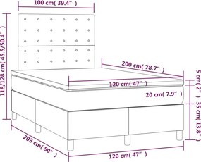 vidaXL Box spring postel s matrací 120 x 200 cm samet [3143255] Barva: Černá