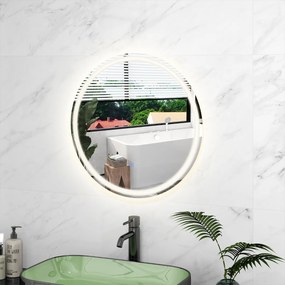 Costway Koupelnové zrcadlo LED s osvětlením 60 cm kulaté koupelnové zrcadlo