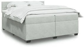 Box spring postel s matrací světle šedá 200x200 cm samet 3286402