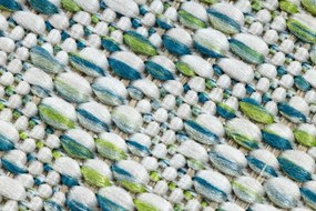 Dywany Łuszczów, Kusový koberec Sion Sisal Aztec 22184 green/blue/ecru – na ven i na doma, 80x150, zelená, chodba / předsíň