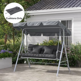 Outsunny Sada 4 Kusů Polstrů, 150x50 cm Voděodolné Polstry na Židle s Uvazováním, Uzlový Design s 10cm Silnou Výplní pro Houpačku, Polstr pro Domov, …