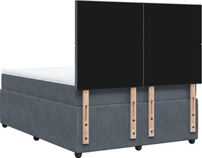 Box spring postel s matrací tmavě šedá 140x200 cm samet 3292353