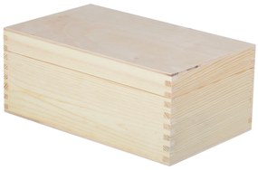Dřevěná krabička s víkem - 25 x 15 x 10 cm, přírodní