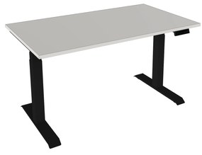 NOBL Dynamic + Elektr. nastavitelný polohovací stůl 140x80 s pamětí Dynamic + Dekor stolové desky: bílá, Barva podnože: černá