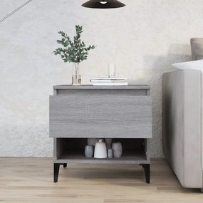Odkládací stolek šedý sonoma 50 x 46 x 50 cm kompozitní dřevo - Default Title