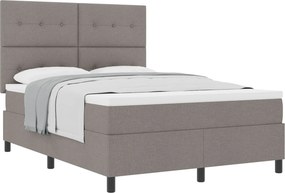 Postel s boxspringem s čelo Taupe 140 x 190 cm textil 3339389
