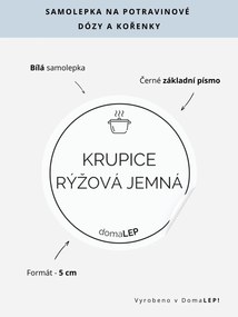 KRUPICE RÝŽOVÁ JEMNÁ - omyvatelná samolepka na dózu, výběr rozměrů Ø 5 cm / 5 x 5 cm / 6 x 8 cm | DomaLEP