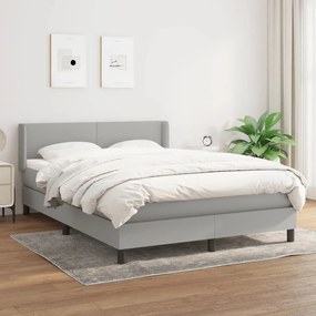 Box spring postel s matrací světle šedá 140 x 190 cm textil 3129545
