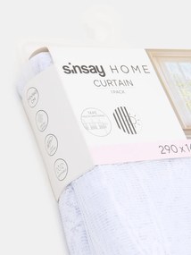 Sinsay - Záclona s páskou a květinovým vzorem - bílá