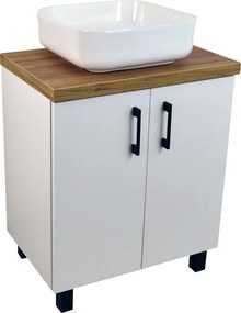 Comodo Koupelnová skříňka pod deskové umyvadlo ROSO W 60-HD - bílá/zlatý dub