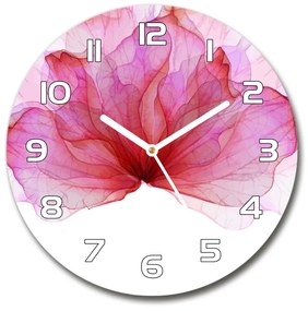 Wallmuralia Skleněné hodiny kulaté Růžové květiny fi 30 cm