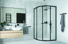 POINT BLACK 90x90 Clear Čtvrtkruhová sprchová zástěna