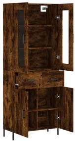 Skříň highboard kouřový dub 69,5 x 34 x 180 cm kompozitní dřevo - Default Title