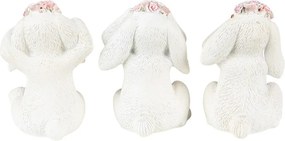 Dekorace 3ks králíčci nevidím, neslyším, nemluvím - 19*7*9 cm