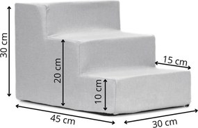 Schůdky pro psa 45x30x30 cm SPRINGOS PA0338 světle šedé