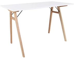 Bílý stůl s hnědýma nohama House Nordic Vojens Desk, délka 120 cm