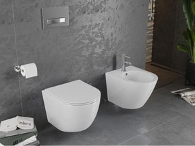 Mexen LENA Rimless, závěsná WC mísa se sedátkem pomalu-padajícím SLIM, 48 x 36 cm, bílá, 30220400